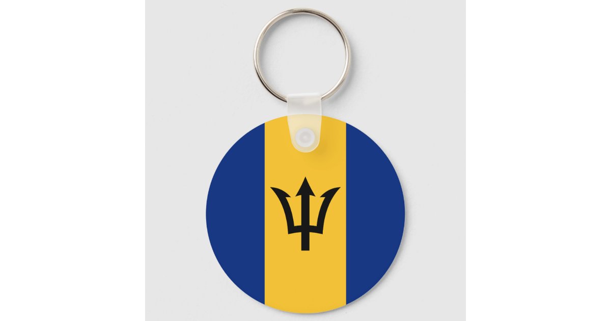 Patriotic Barbados Flag Keychain | Zazzle