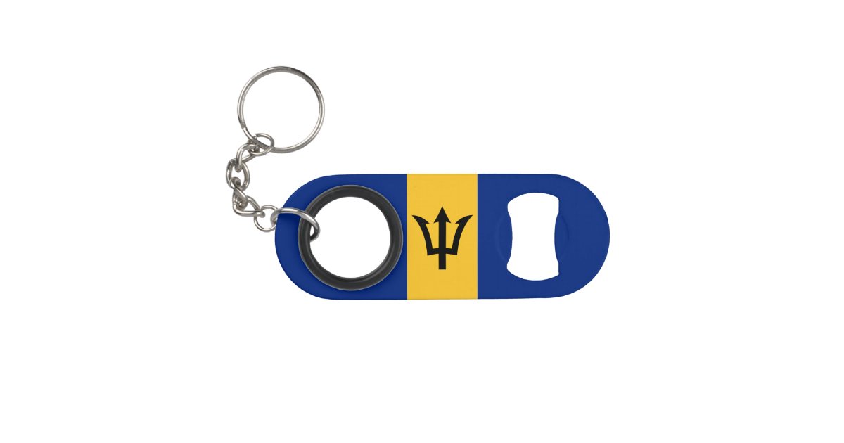 Patriotic Barbados Flag Keychain Bottle Opener | Zazzle