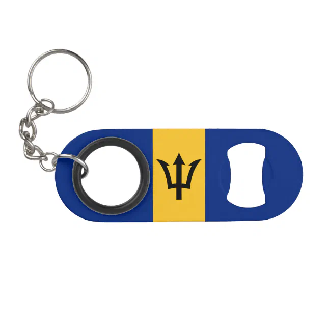 Patriotic Barbados Flag Keychain Bottle Opener | Zazzle