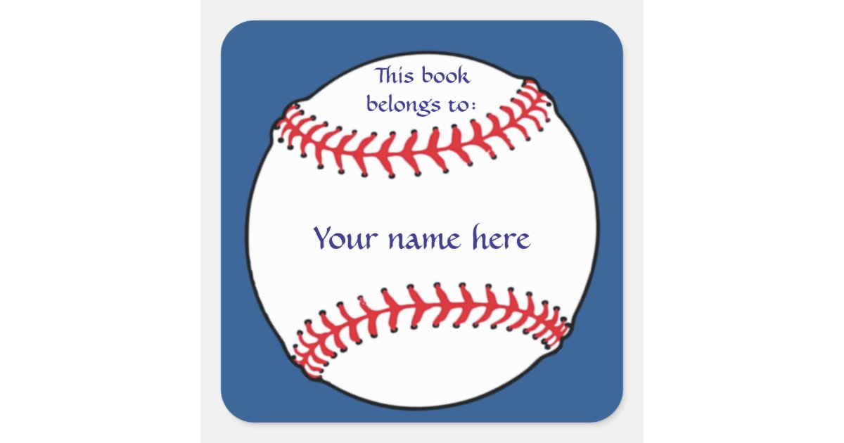 Patriotic Baseball Bookplate Sticker | Zazzle