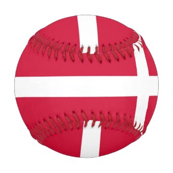 Patriotic baseball with flag of Denmark | Zazzle
