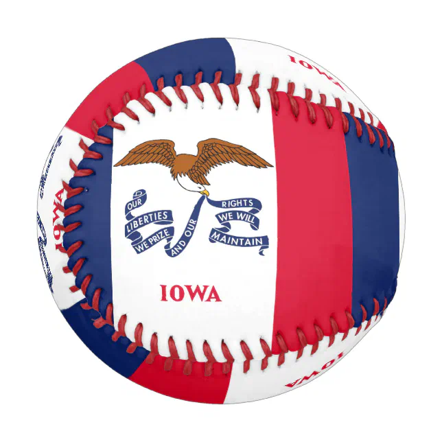 Patriotic baseball with flag of Iowa, USA | Zazzle