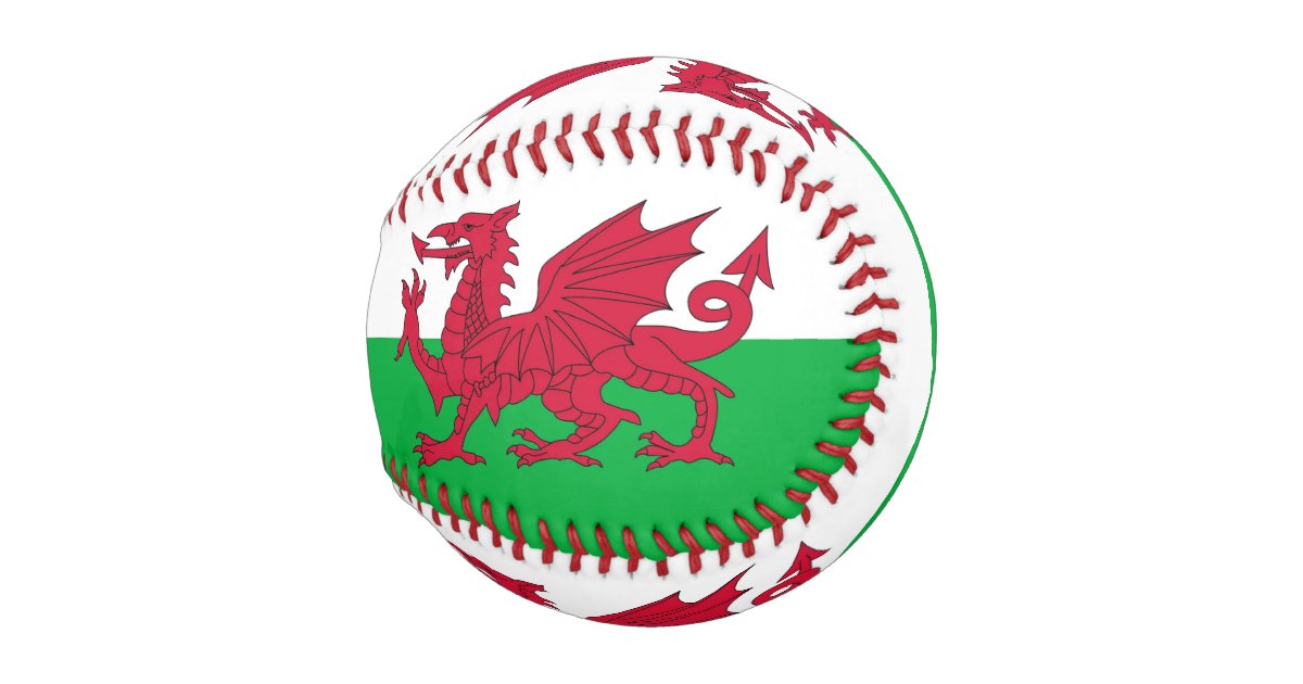 Patriotic baseball with flag of Wales | Zazzle
