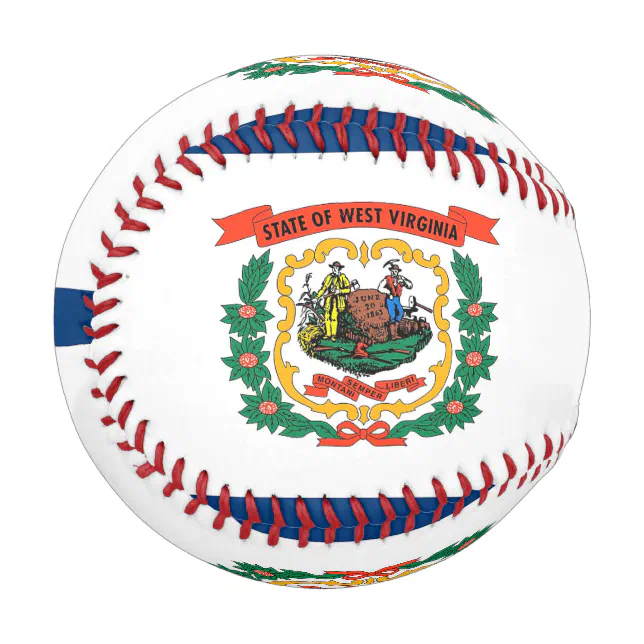 Patriotic baseball with flag of West Virginia | Zazzle