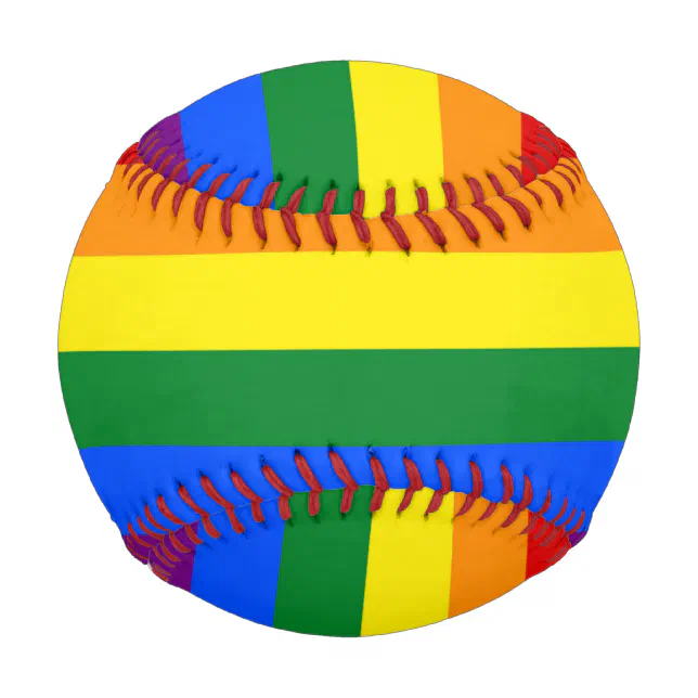 Patriotic baseball with Rainbow Pride flag of LGBT | Zazzle