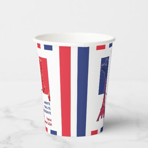 Patriotic BASTILLE DAY French Flag Paper Cups | Zazzle