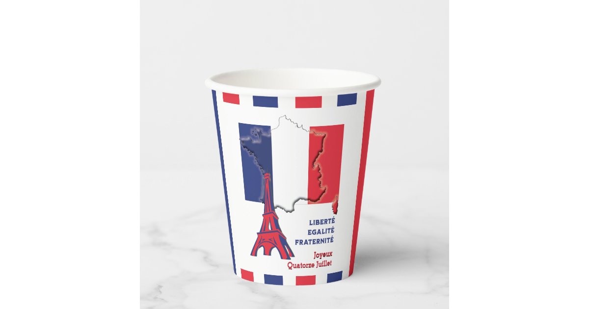 Patriotic BASTILLE DAY French Flag Paper Cups | Zazzle