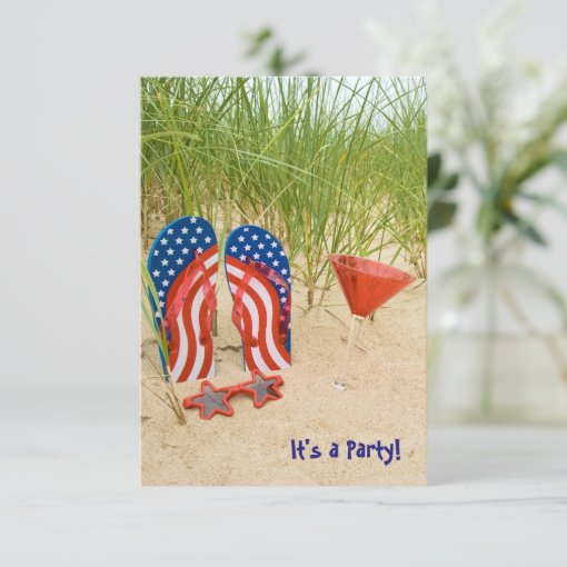Patriotic Beach Party Invitation | Zazzle