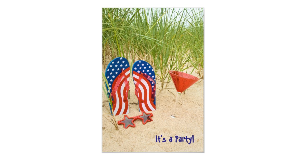 Patriotic Beach Party Invitation | Zazzle.com