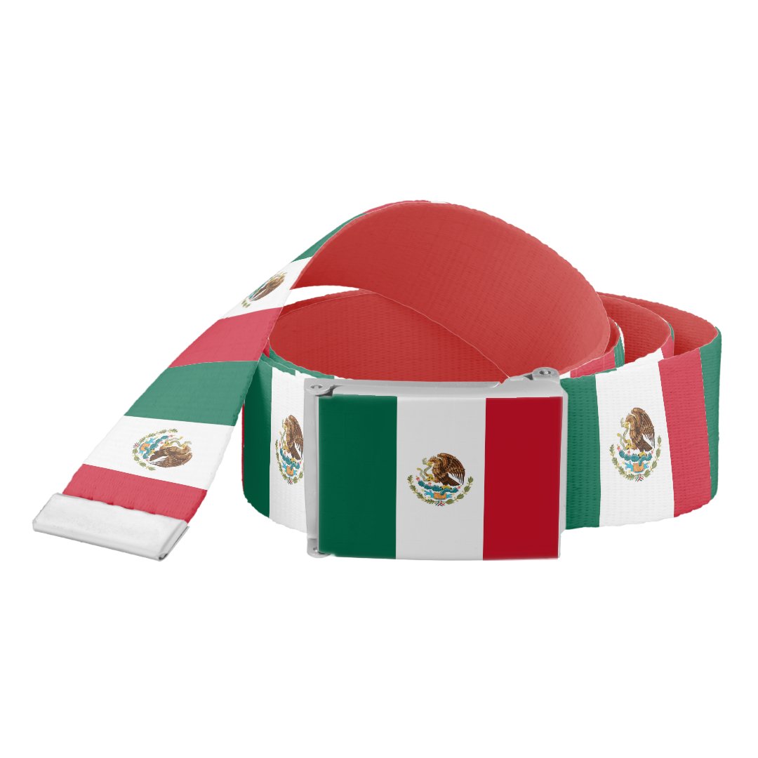 Patriotic Belt with flag of Mexico | Zazzle