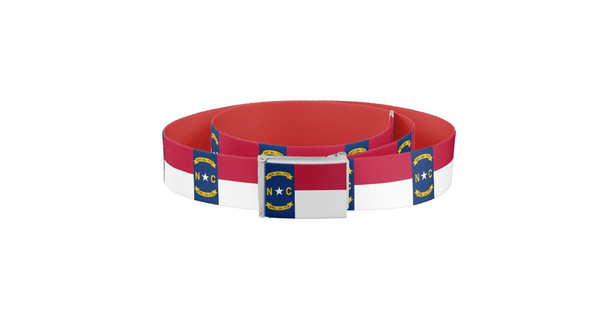 Patriotic Belt with flag of North Carolina, USA | Zazzle