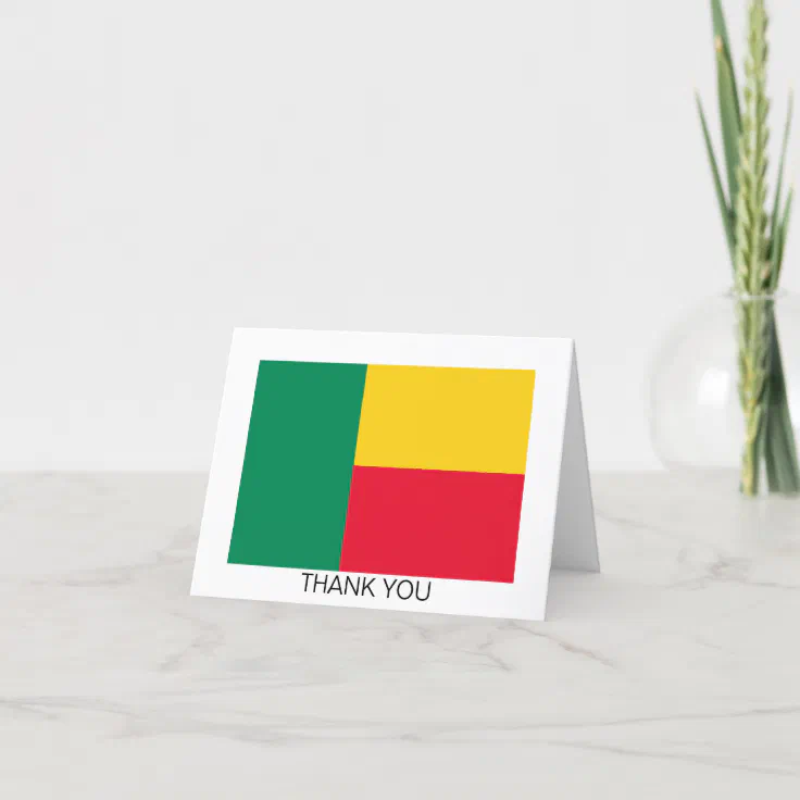 Patriotic Benin Flag Thank You Card | Zazzle