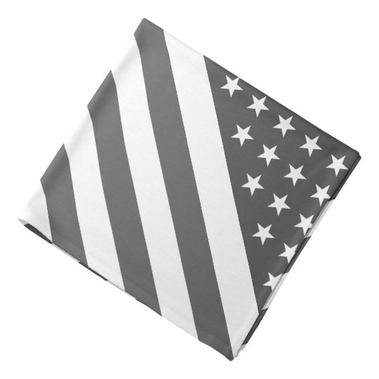 Patriotic black and white American flag bandana | Zazzle.com