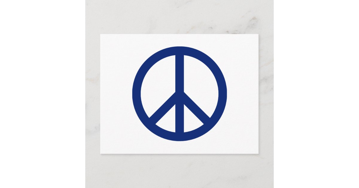 Patriotic Blue Peace Symbol Postcard | Zazzle