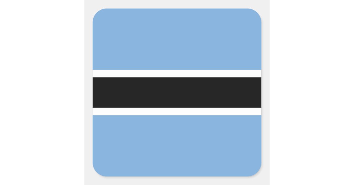 Patriotic Botswana Flag Square Sticker | Zazzle
