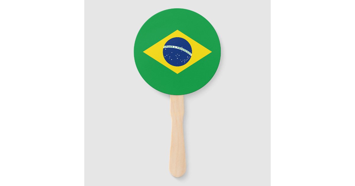 Patriotic Brazil Flag Hand Fan | Zazzle