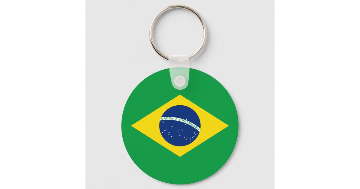 Patriotic Brazil Flag Keychain | Zazzle