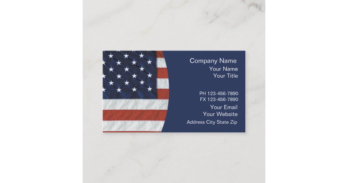 Patriotic Business Cards Fixed | Zazzle