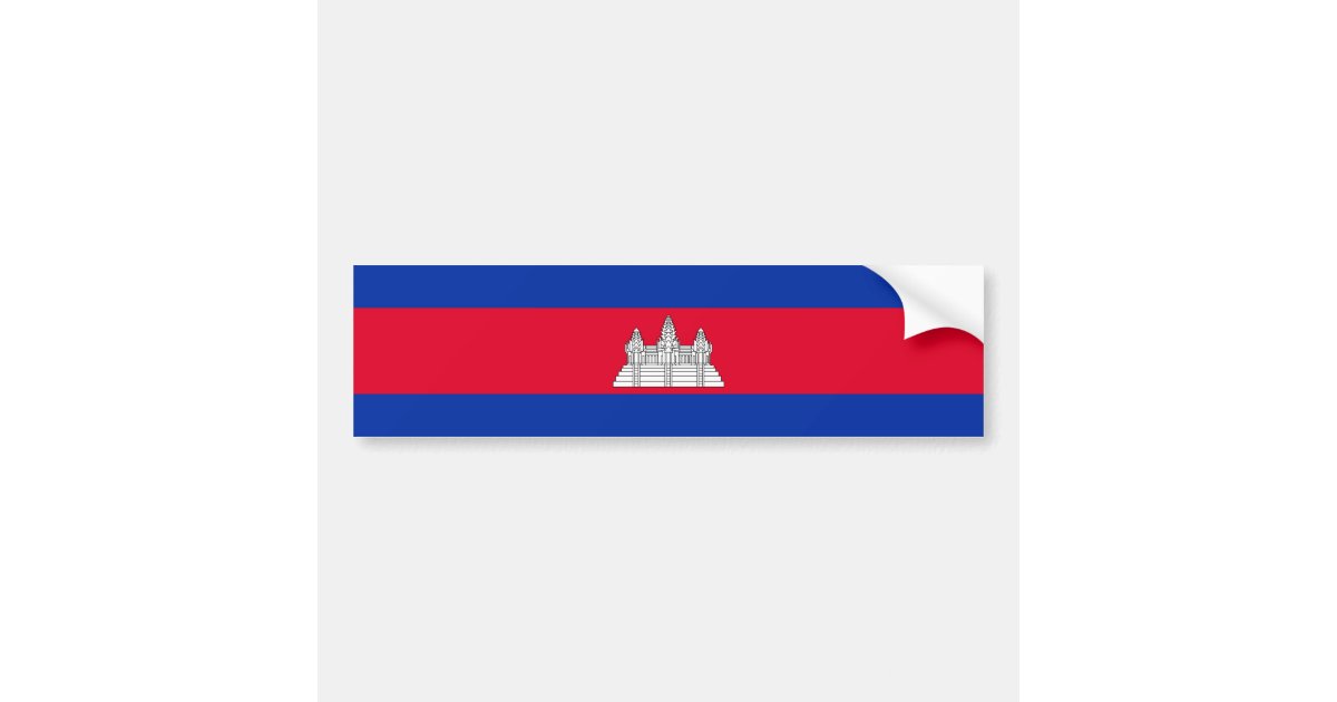 Patriotic Cambodia Flag Bumper Sticker | Zazzle