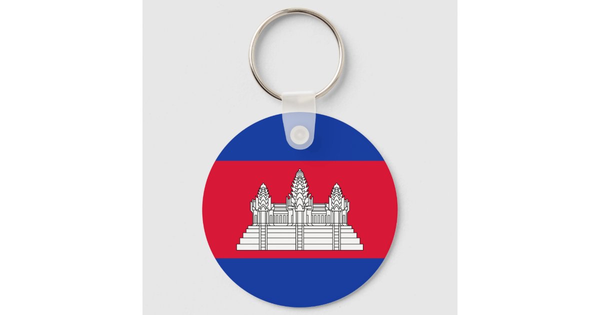 Patriotic Cambodia Flag Keychain | Zazzle