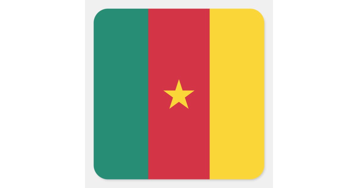 Patriotic Cameroon Flag Square Sticker | Zazzle