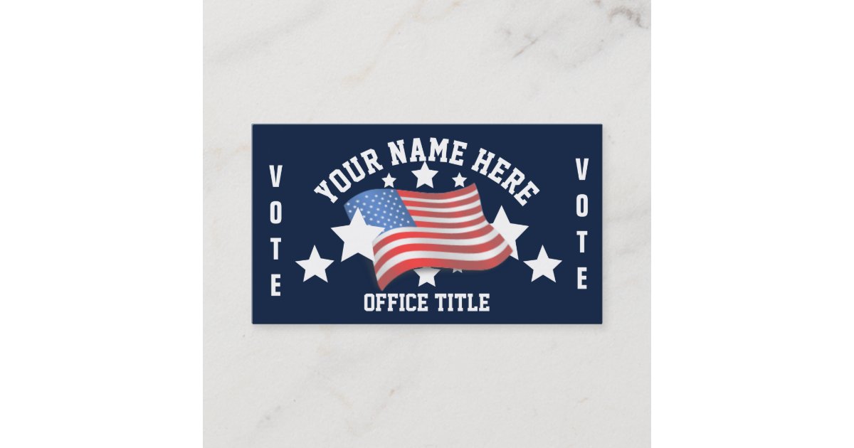 Patriotic Campaign Template Business Card | Zazzle