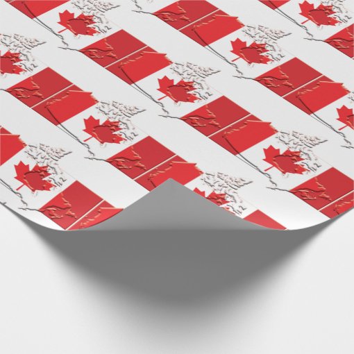 Patriotic CANADA FLAG Canadian Map Maple Leaf Wrapping Paper | Zazzle
