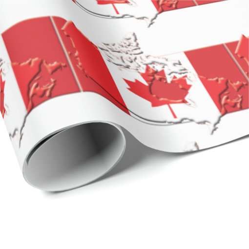 Patriotic CANADA FLAG Canadian Map Maple Leaf Wrapping Paper | Zazzle