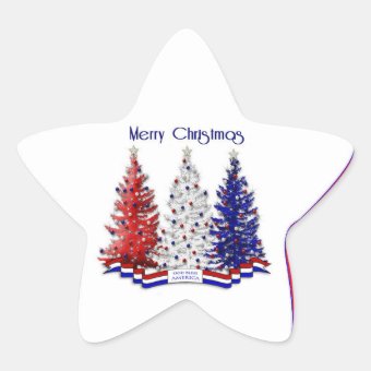 PATRIOTIC CHRISTMAS COLLECTION STAR STICKERS | Zazzle
