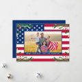 Patriotic Christmas Custom Photo American Flag Holiday Card | Zazzle