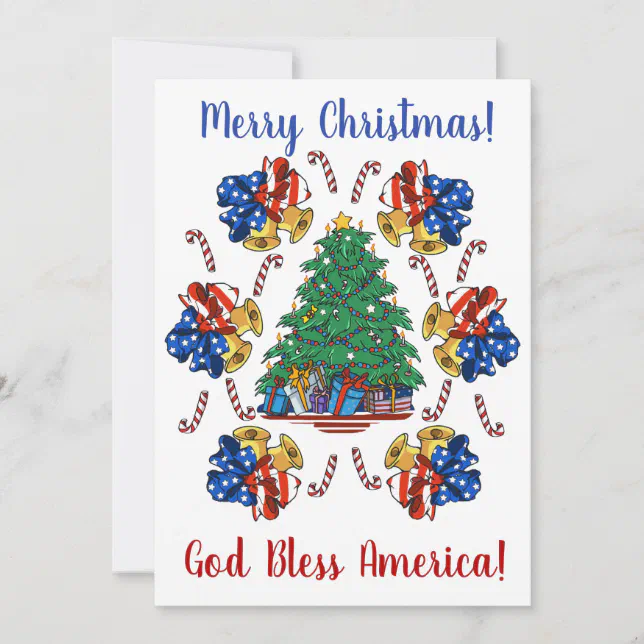 Patriotic Christmas Holiday Card | Zazzle