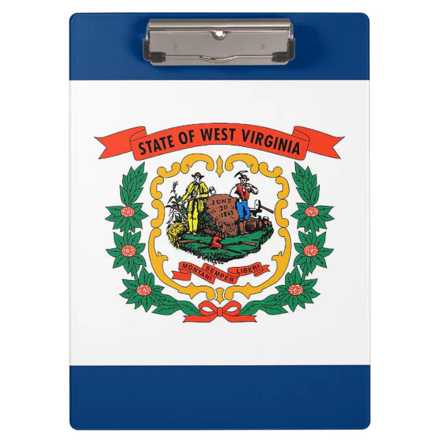 Patriotic Clipboard with flag of West Virginia USA | Zazzle