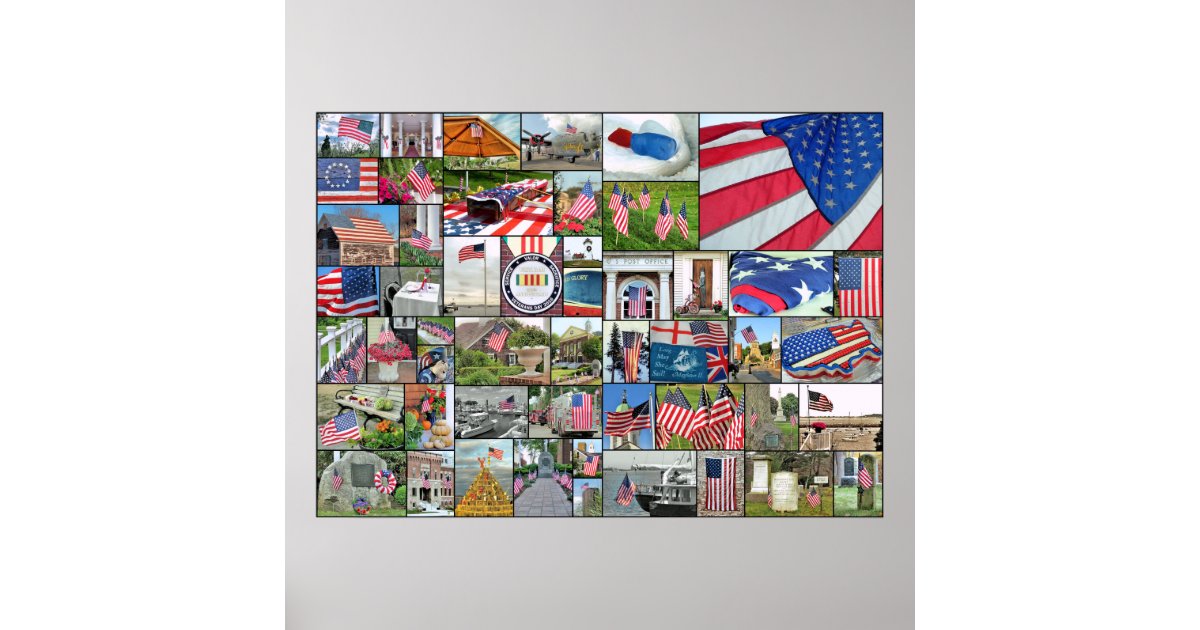 Patriotic collage poster 28 x 20 | Zazzle