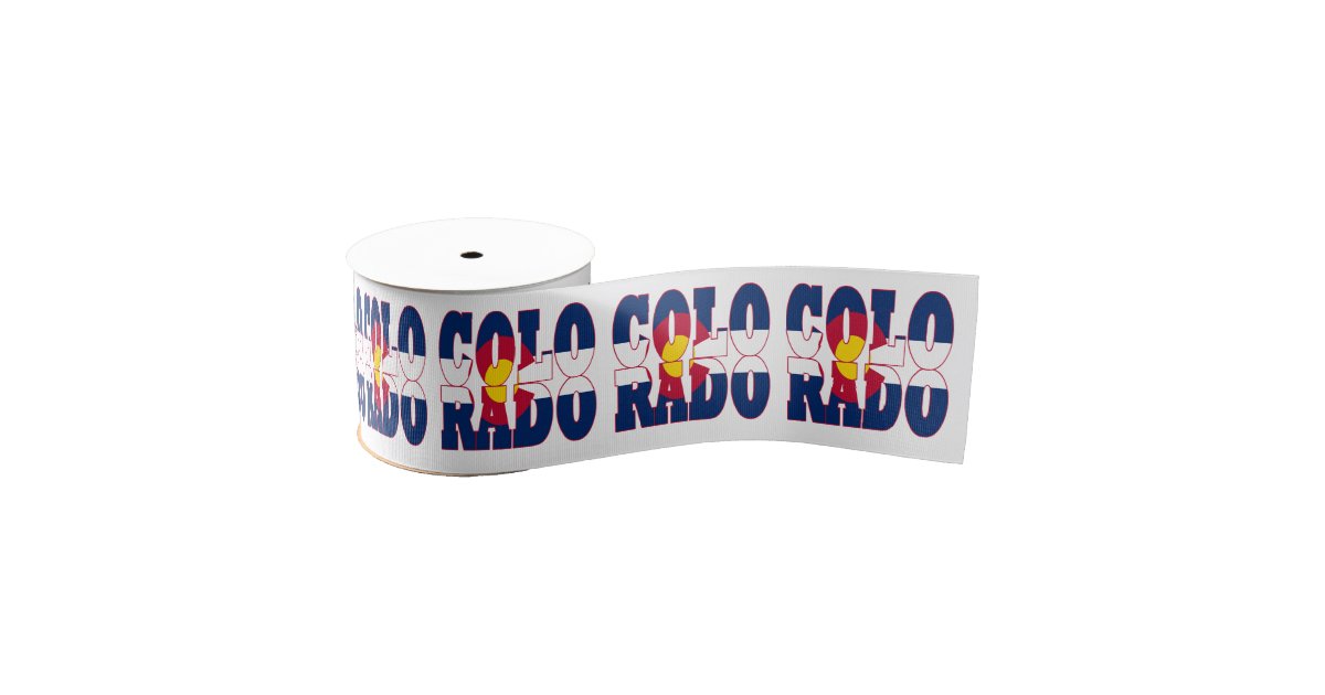 Patriotic Colorado state flag typography design Grosgrain Ribbon | Zazzle