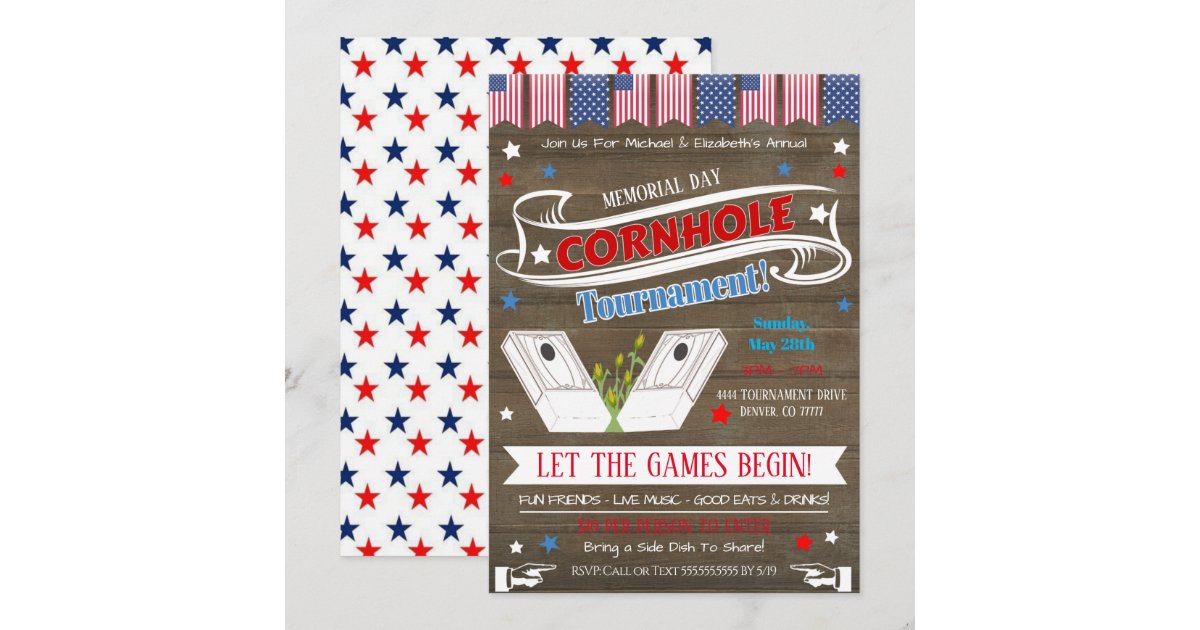 Patriotic Cornhole party Invitation | Zazzle