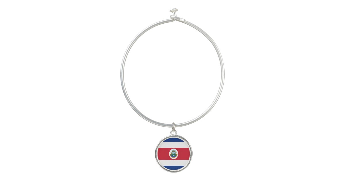 Patriotic Costa Rica Flag Bangle Bracelet | Zazzle
