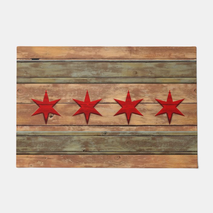 Patriotic Distressed Chicago Flag Doormat | Zazzle