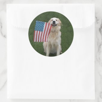 Patriotic Dog Classic Round Sticker | Zazzle