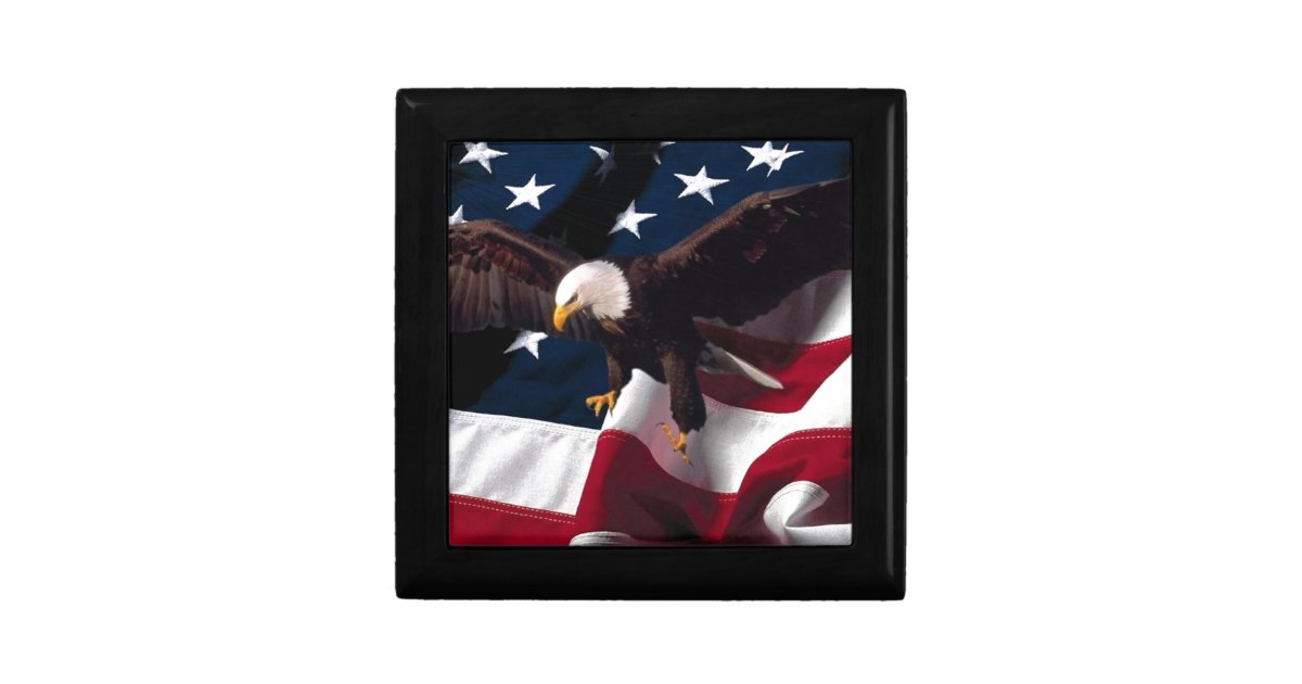 Patriotic Eagle American Flag Gift Box | Zazzle