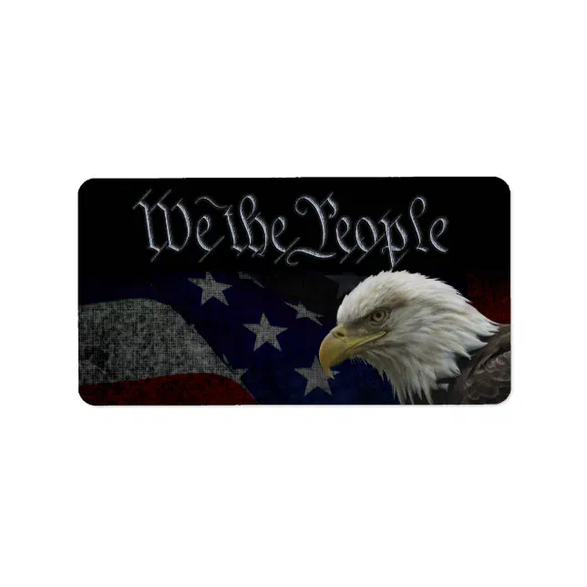 Patriotic Eagle & Flag Label | Zazzle