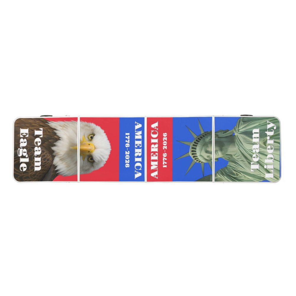 Patriotic Eagle & Liberty 1776–2026 Regulation Beer Pong Table ...