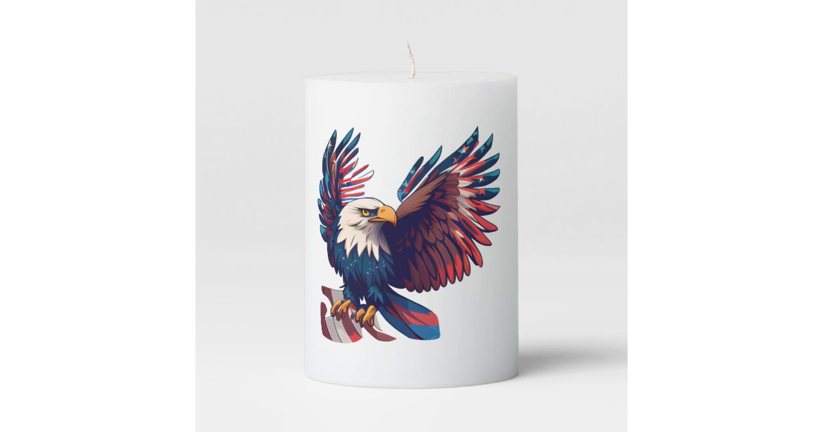 Patriotic Eagle on Pillar Candle | Zazzle