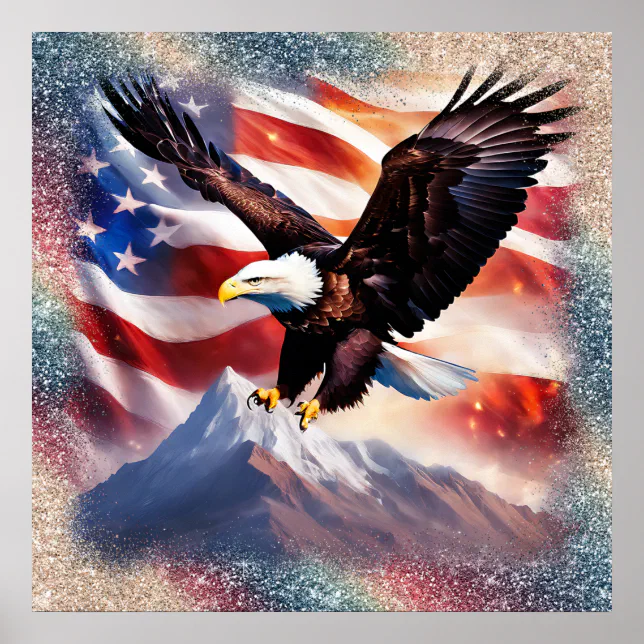 Patriotic Eagle Poster | Zazzle