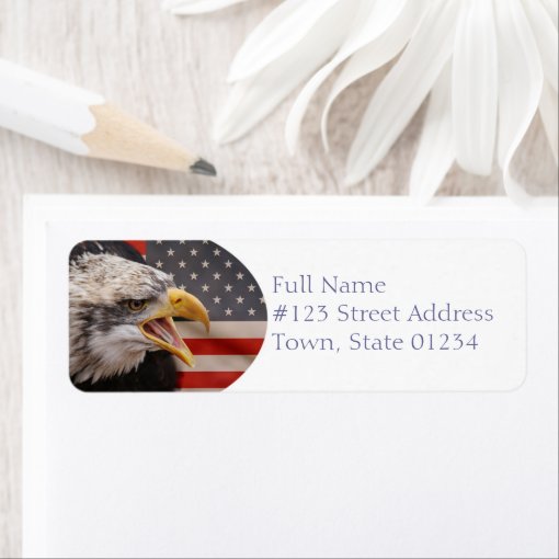 Patriotic Eagle Return Address Label | Zazzle