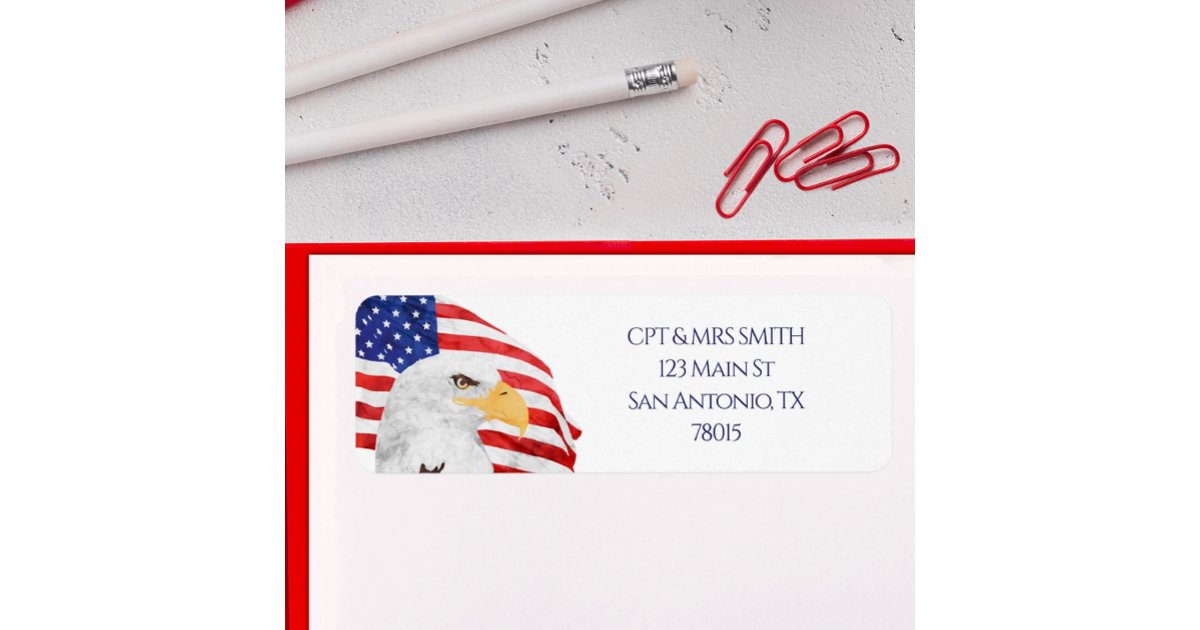 Patriotic Eagle US Flag Address Label | Zazzle