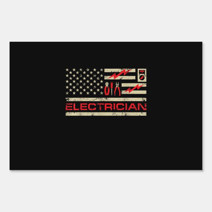 Patriotic Electrician American Flag Christmas Fars Sign | Zazzle