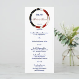 Patriotic, Elegant USA Flag Gold Wedding Menu | Zazzle