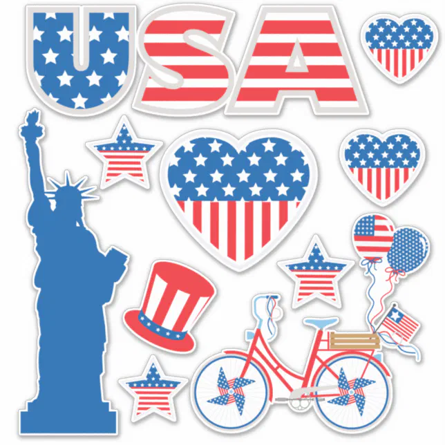 Patriotic Elements Collection Vinyl Sticker | Zazzle