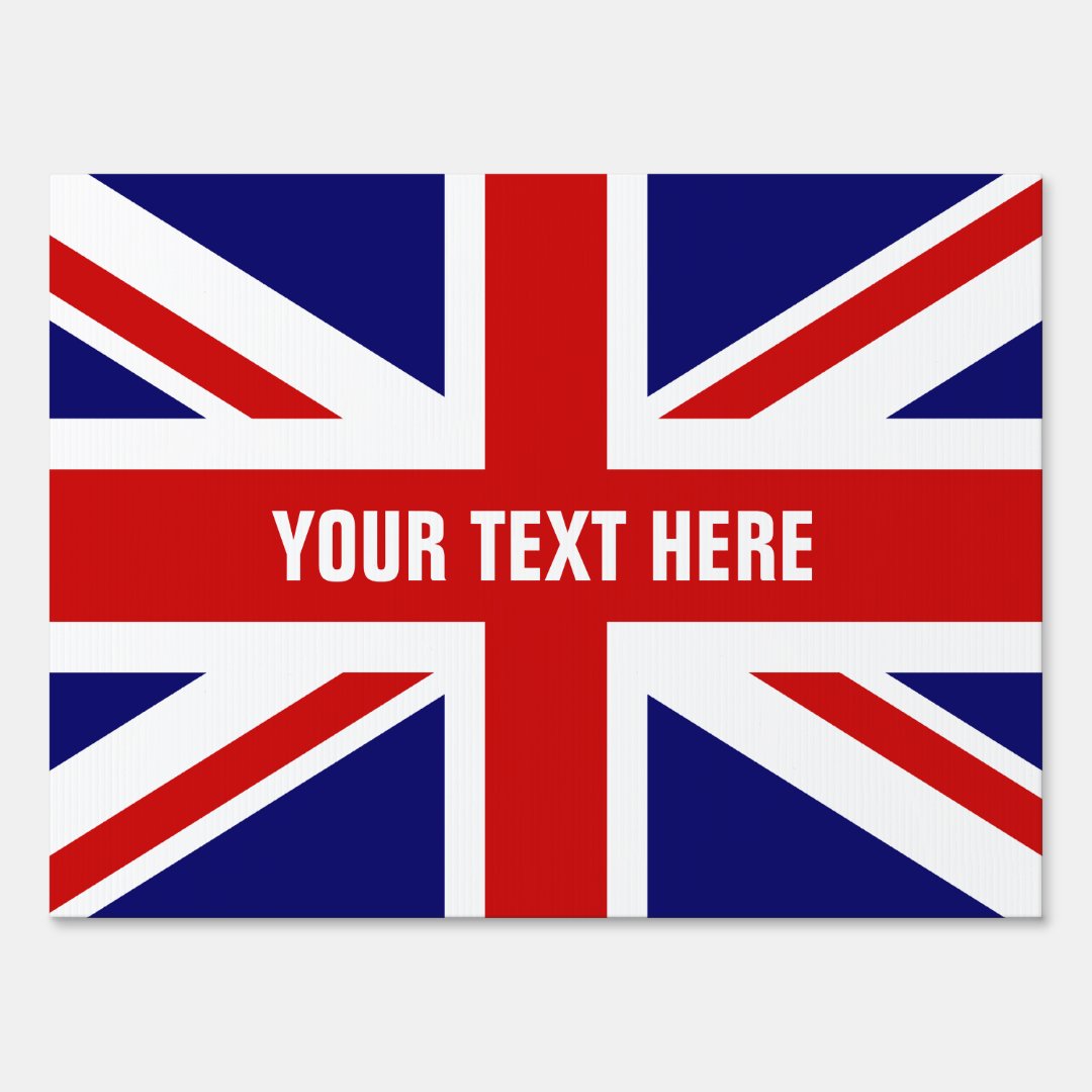 Patriotic English pride British Union Jack flag Sign | Zazzle