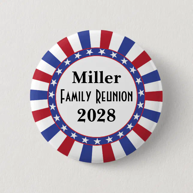 Patriotic Family Reunion Pinback Button | Zazzle